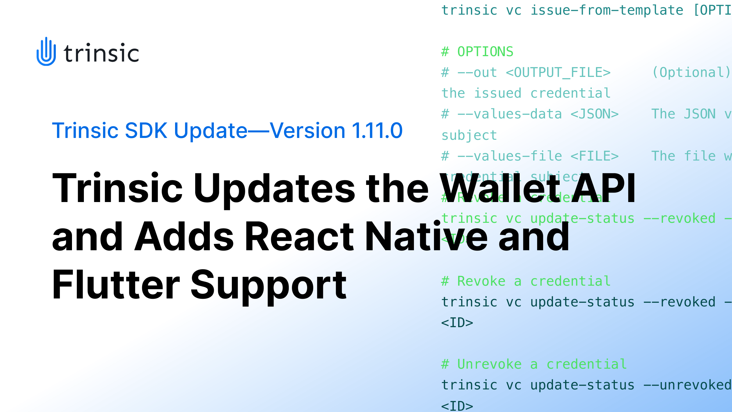 Trinsic Updates the Wallet API and Adds React Native and Flutter ...